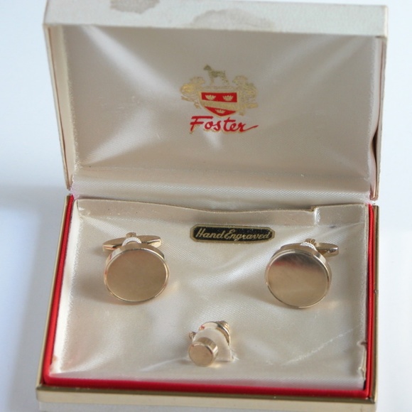Foster | Accessories | Vintage 95s Modern Foster Cufflinks Tie Pin ...